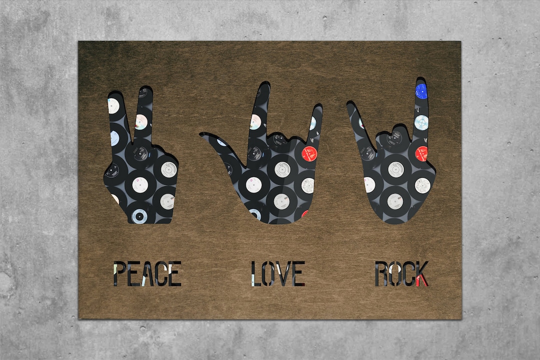 Peace Sign Print, Rock N Roll Art Poster, Music Lover Gift, Vintage ...