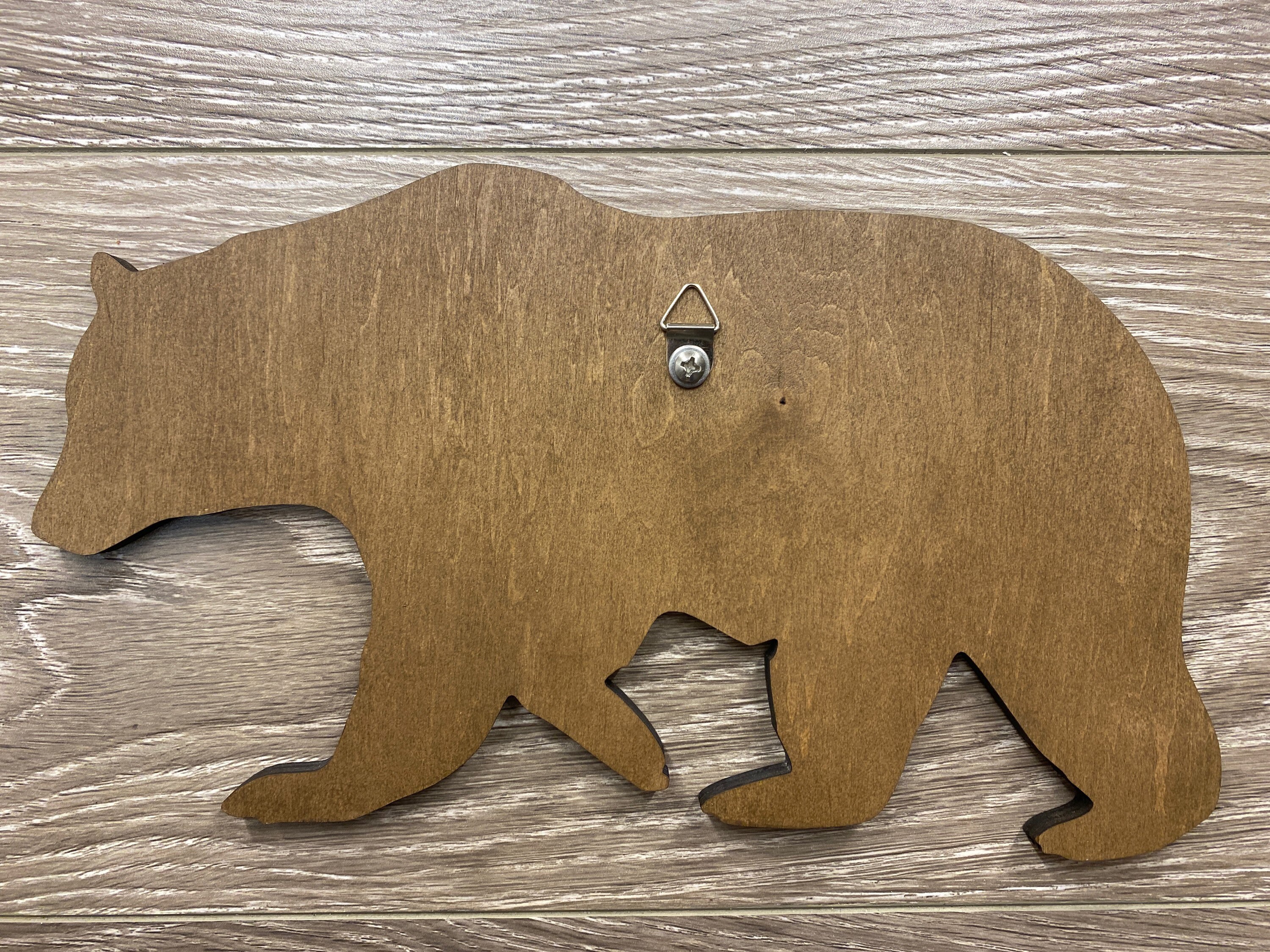 Bear Wood Sign Print on Wood Printable Wall Art Animal Home Decor ...