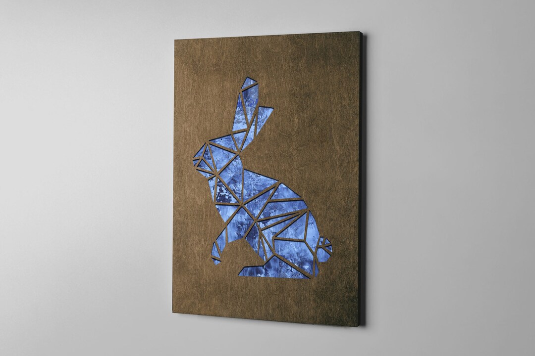 Wooden Rabbit Picture Rabbit Wall Art Rabbit Wood Painting Rabbit ...