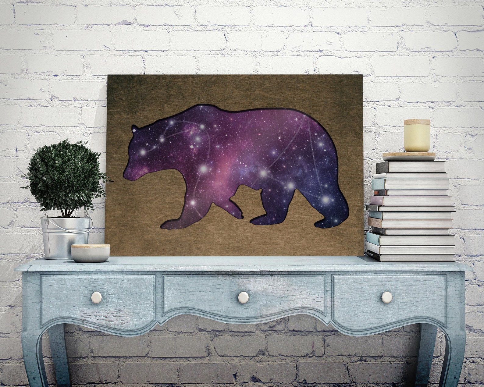 Wooden Bear Picture Bear Wall Art Wood Bear Wall Decal Bear Wall ...