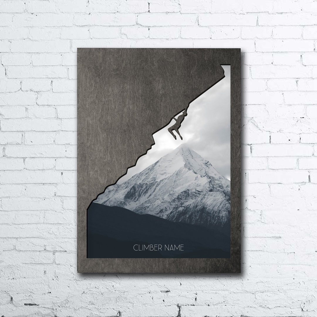 Rock Climbing Personalized Wooden Poster for Walls Best Gift for Rock ...