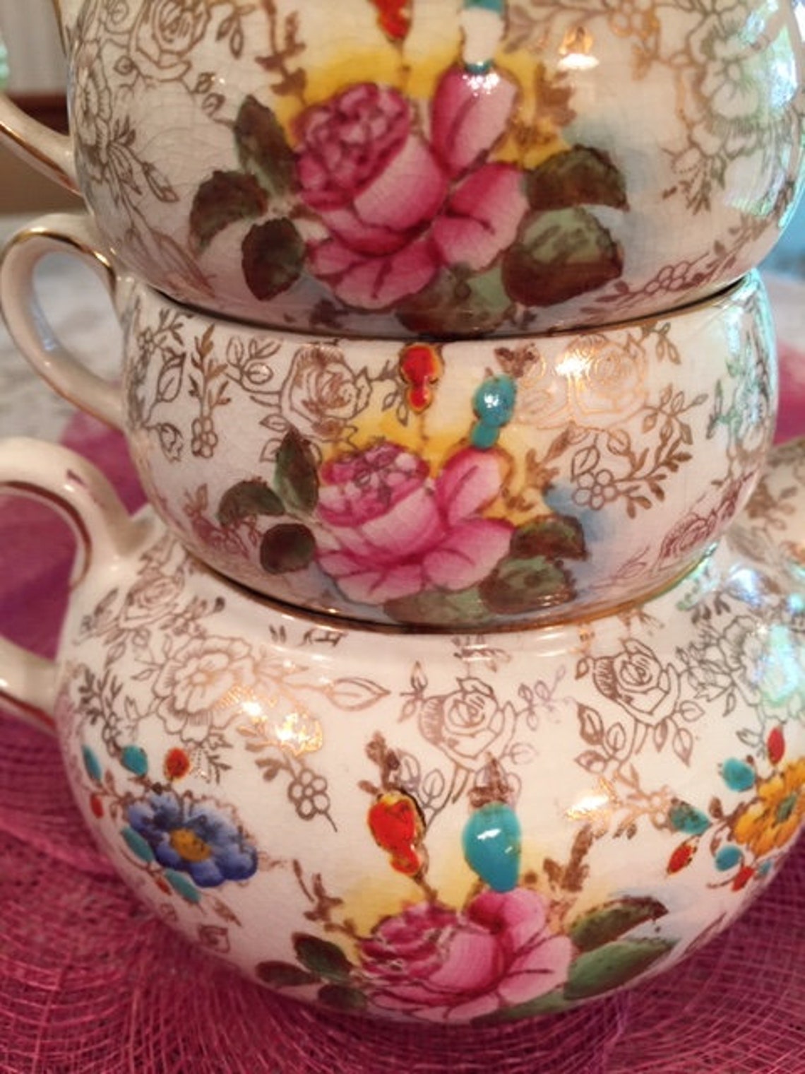 Vintage James Kent Stacking Tea for One Chintz Tea Set Made in England ...