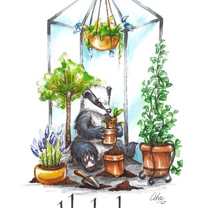 Postcard Set A Badger Learns Magic Astronomy Potions and - Etsy