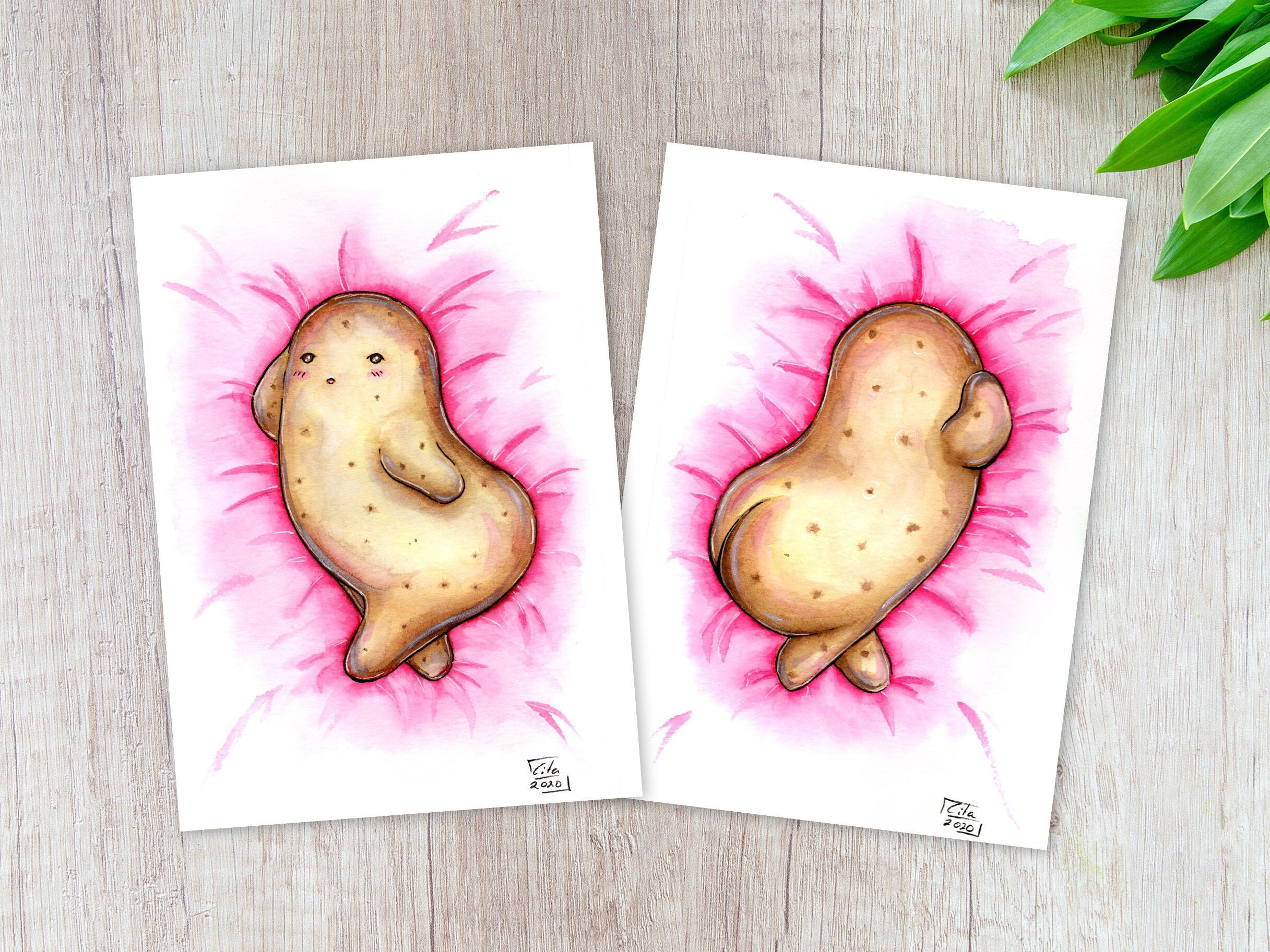 Potato Chan Sweet Potato Comedy Humor Handpainted | Etsy
