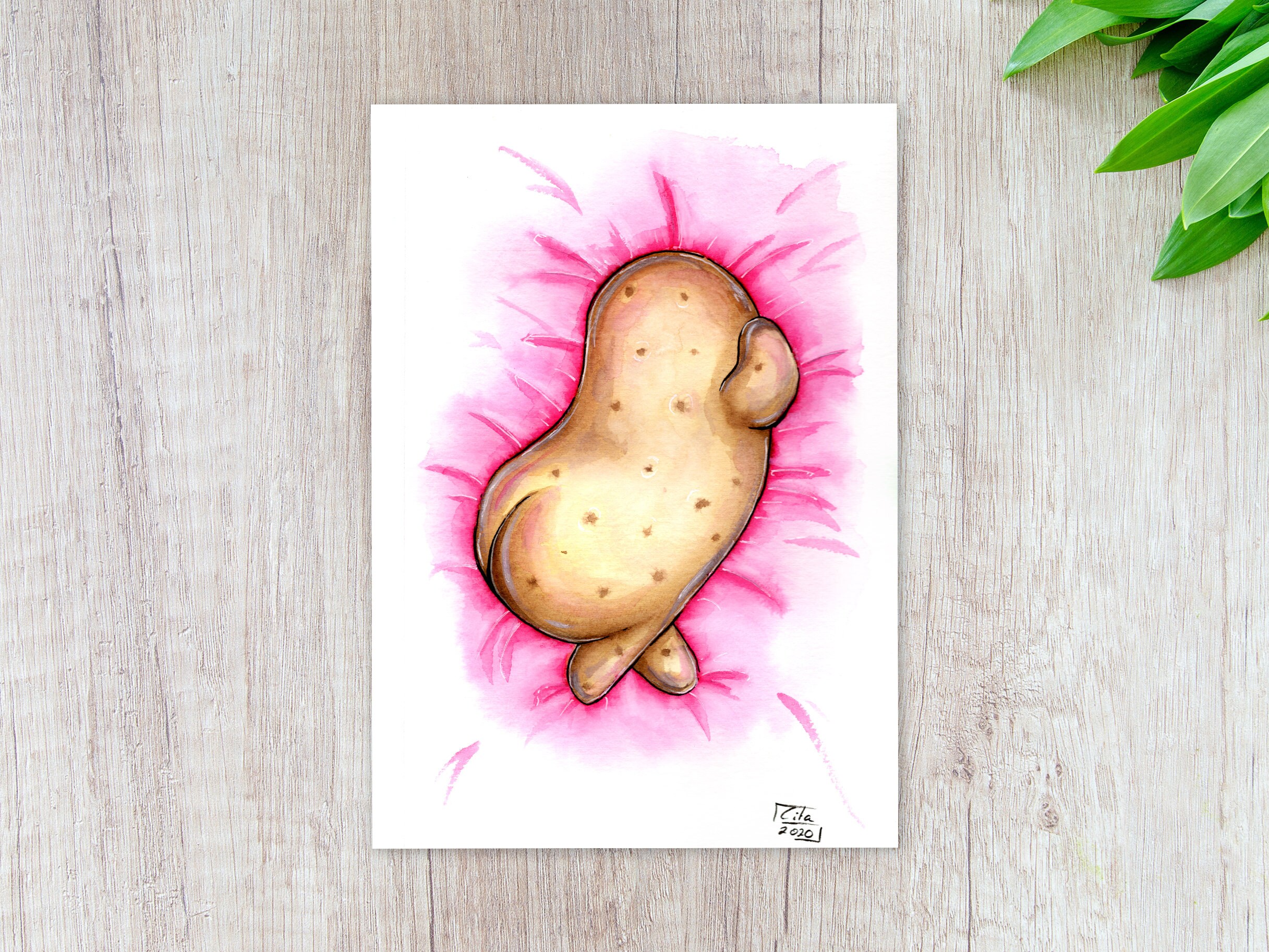 Potato Chan Sweet Potato Comedy Humor Handpainted | Etsy