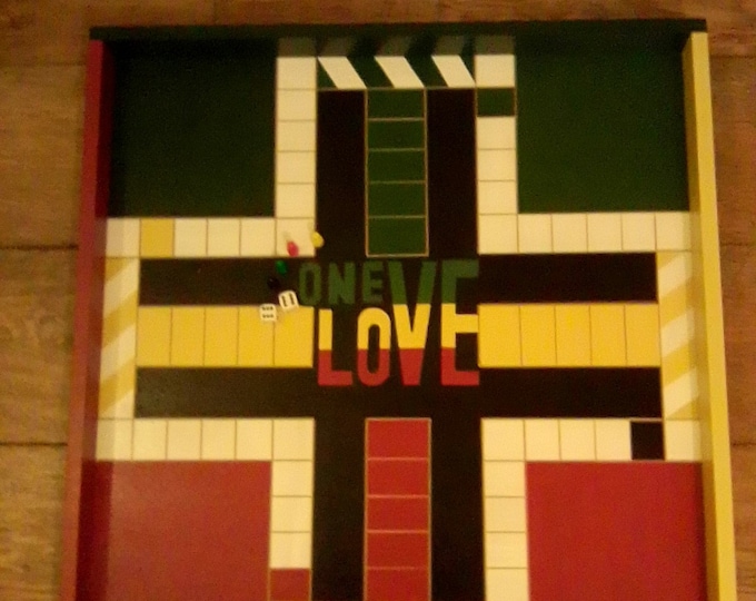 Ludo Game Board, Jamaican Ludi Board, One Love, Hand Crafted Hand ...