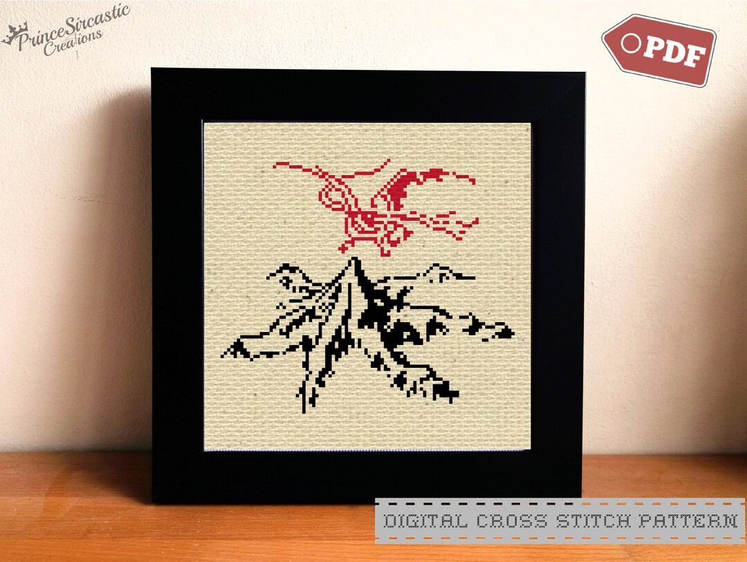 Erebor Map Tolkien Hobbit Inspired PDF Digital Cross Stitch - Etsy