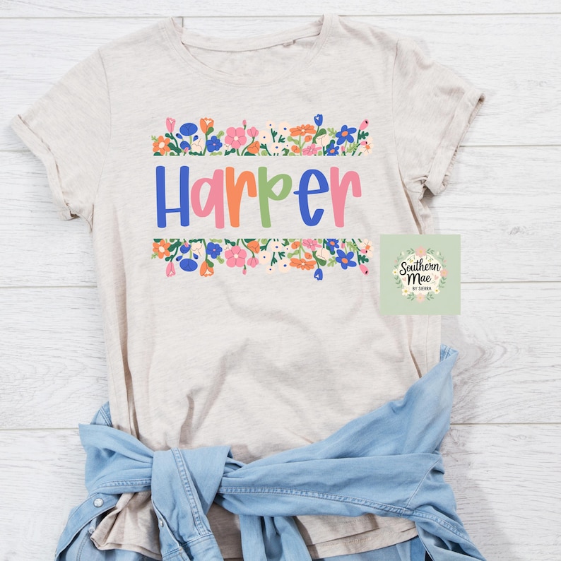 Spring Floral Custom Name PNG, Girl Design (digital File) - Etsy
