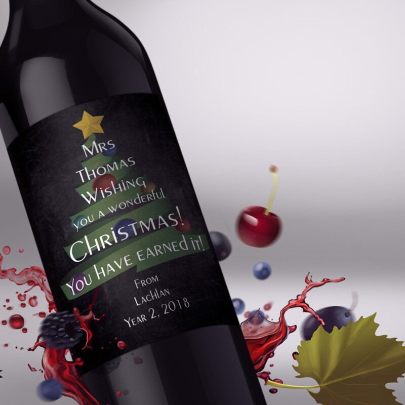 Teacher Wine Label - Etsy