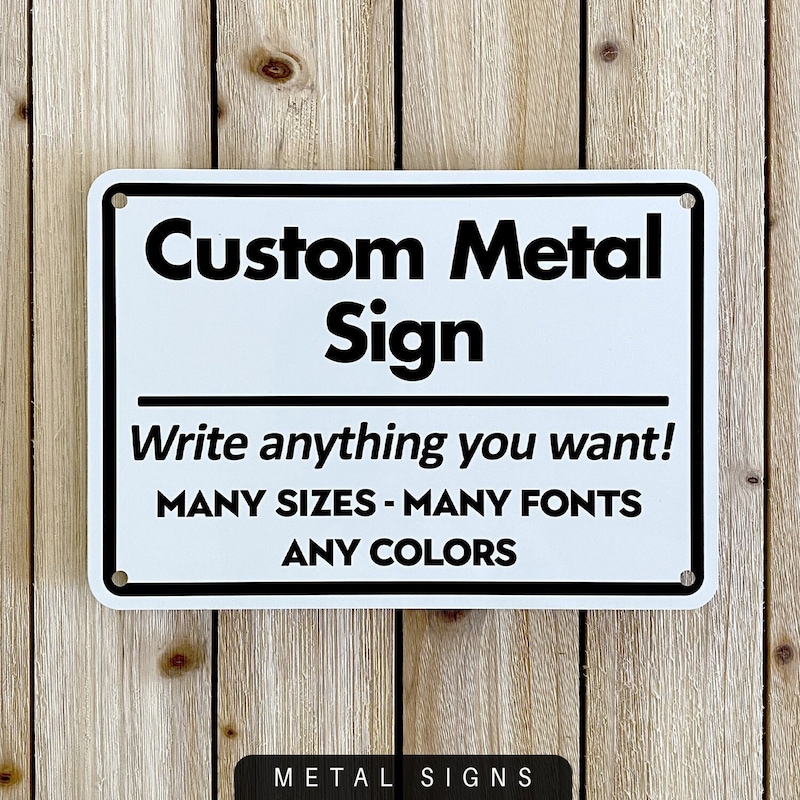 Custom Metal Signs Outdoor - Etsy