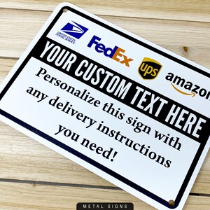 Custom Delivery Sign, Deliveries, Packages Sign, Metal Sign, USPS ...