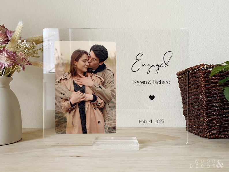 Personalized Engagement Gift, Gift for Newly Engaged Couple, Acrylic ...