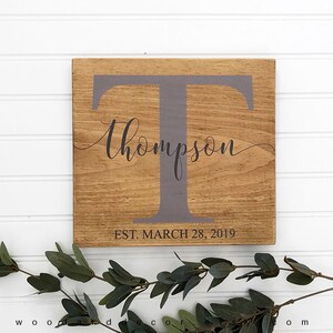 Family Letter Sign, Family Last Name, the Thompson Sign, Last Name Wood ...