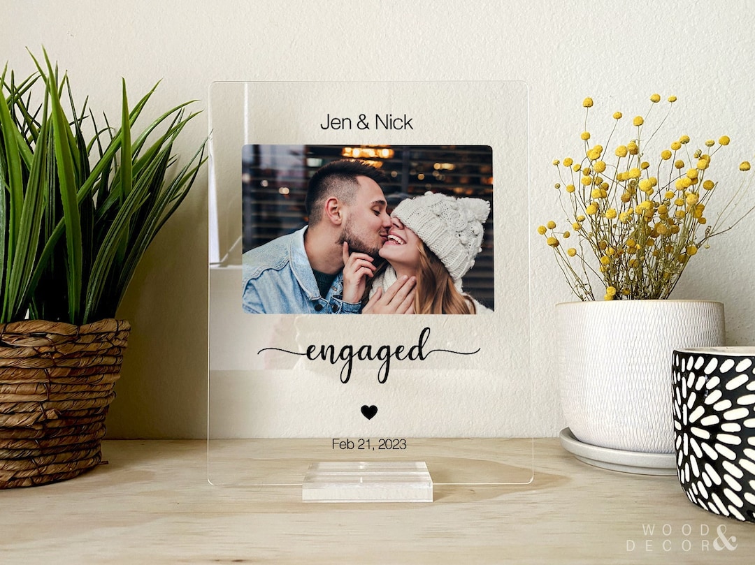 Personalized Engagement Gift, Gift for Newly Engaged Couple, Acrylic ...