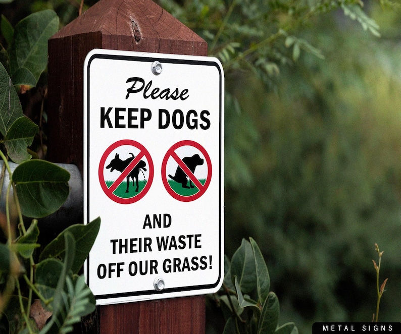 Dogs off Grass Sign, Please Keep off Lawn, No Dog Pee, Weatherproof ...
