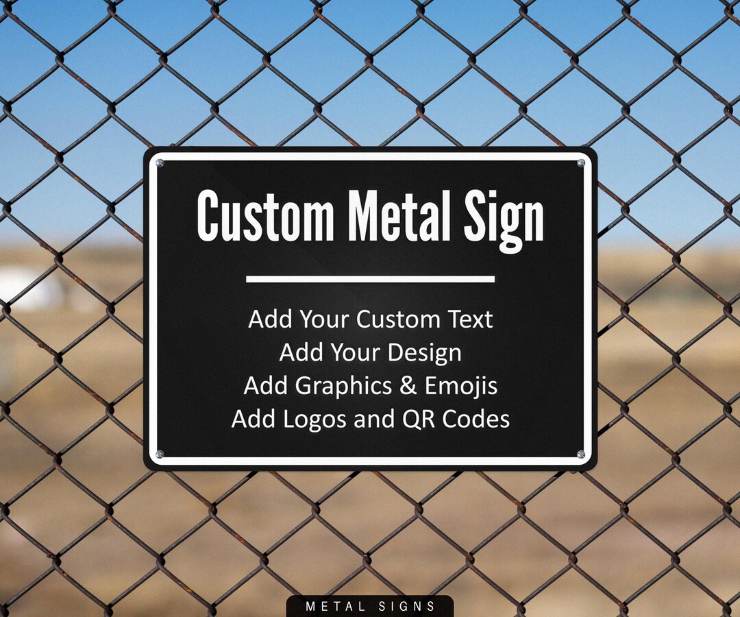 Custom Black Sign, Metal Outdoor Sign, Personalized Sign, Business ...