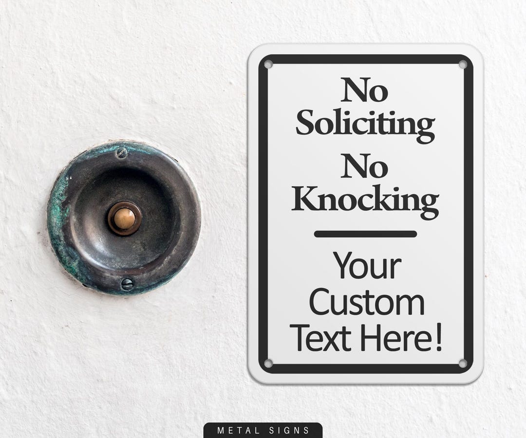 Custom No Soliciting Sign: Personalized Metal Door Sign - Etsy