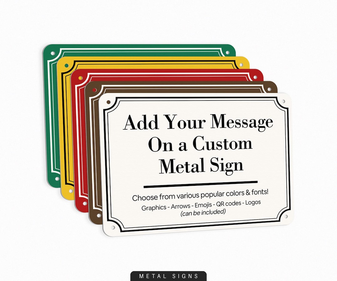 Colorful Personalized Sign, Custom Metal Signs, Elegant Border, Wall ...