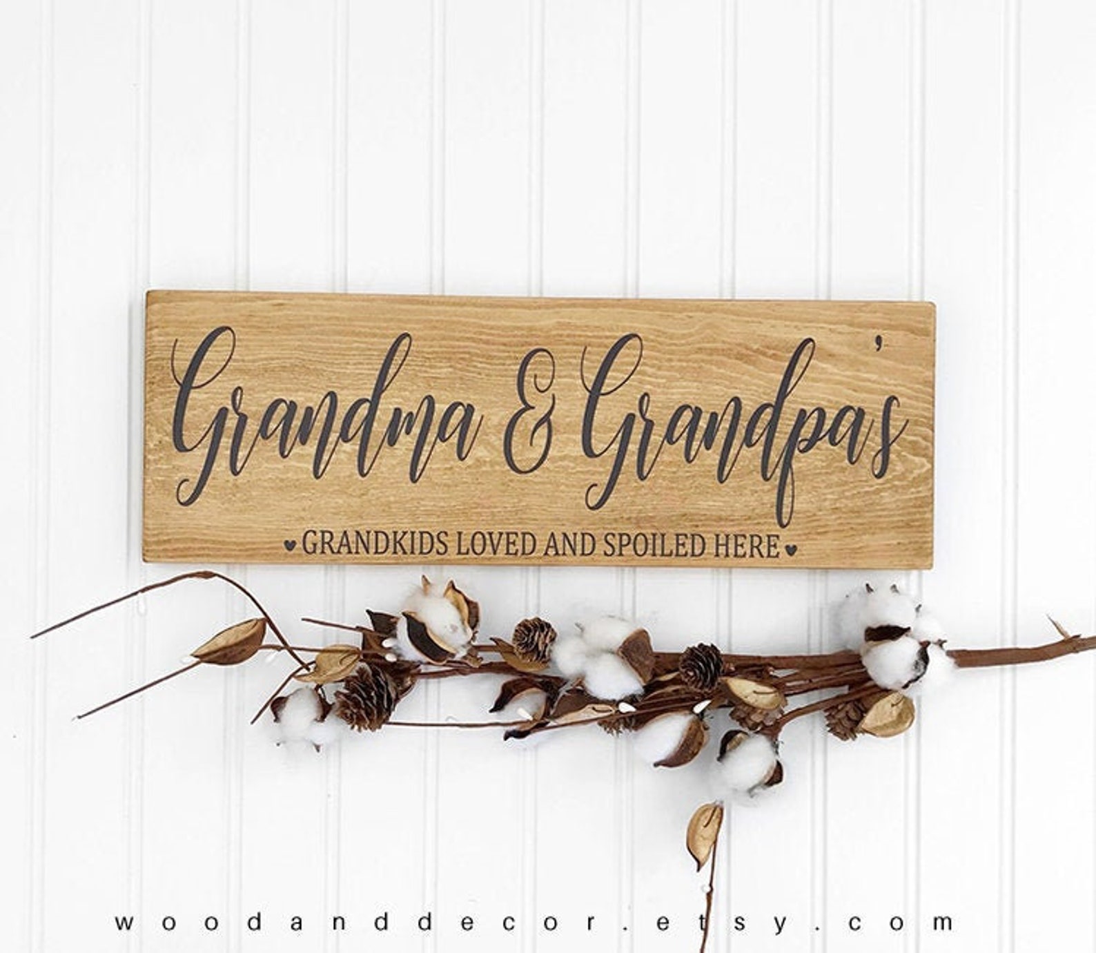 Grandparent's Sign, Grandma & Grandpa's Wood Sign, Grandparent's Gift ...