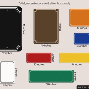 Colorful Personalized Sign, Custom Metal Signs, Elegant Border, Wall ...