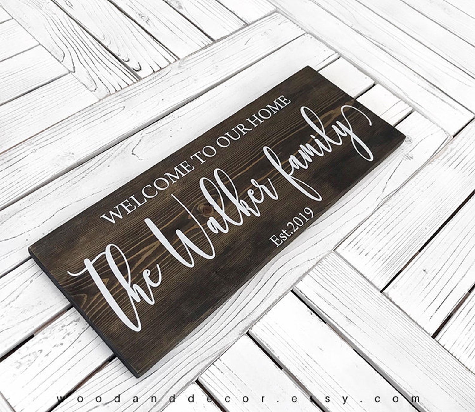 Welcome to Our Home Sign Customize Signs Last Name Wood - Etsy