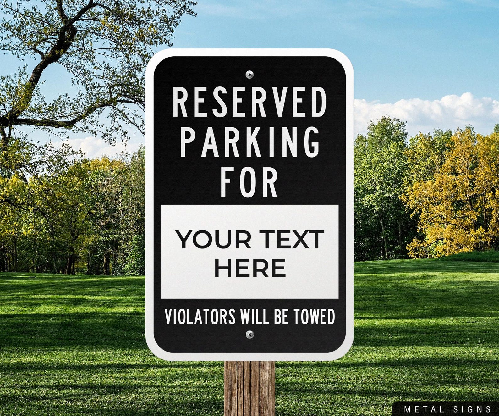 Custom Reserved Parking Sign: Personalized Metal Outdoor Sign - Etsy
