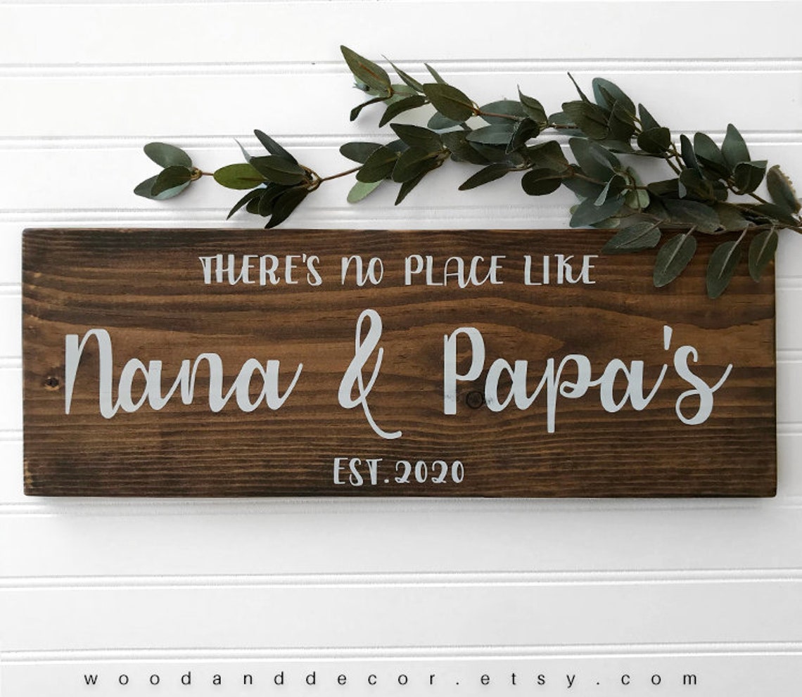 Nana and Papa Sign Wood Sign Custom Wood Sign Established - Etsy
