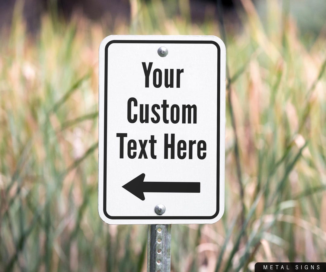 Sign With Arrow, Metal Sign, Custom Sign, Aluminum Sign, Arrows ...