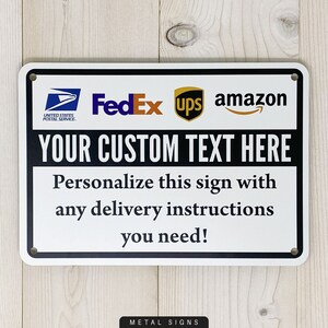 Custom Delivery Sign, Deliveries, Packages Sign, Metal Sign, USPS ...
