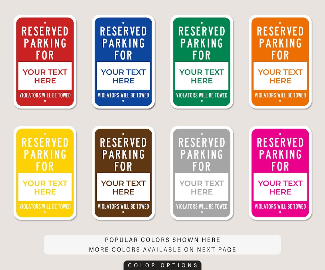 Custom Reserved Parking Sign: Personalized Metal Outdoor Sign - Etsy