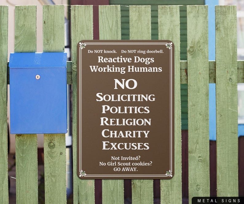No Soliciting Sign, Door Signage, Working From Home, Do Not Knock or ...