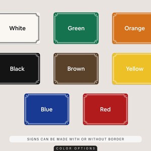 Colorful Personalized Sign, Custom Metal Signs, Elegant Border, Wall ...