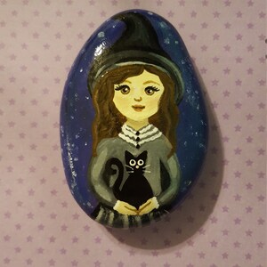 3 Hand Painted Halloween Witch Rocks - Etsy