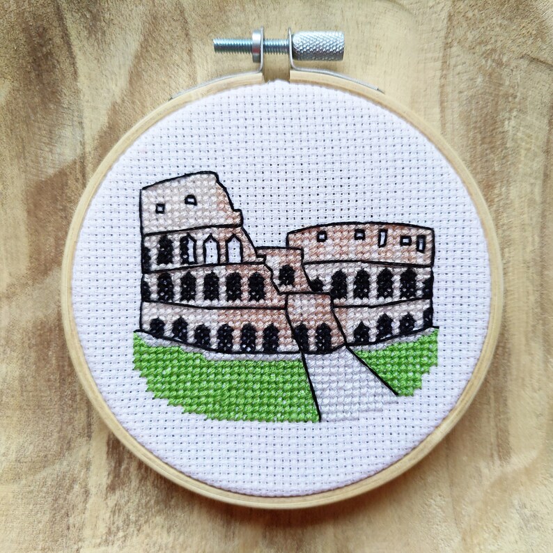 Colosseum Rome Cross Stitch PDF Pattern | 10cm / 4" | Instant Digital ...