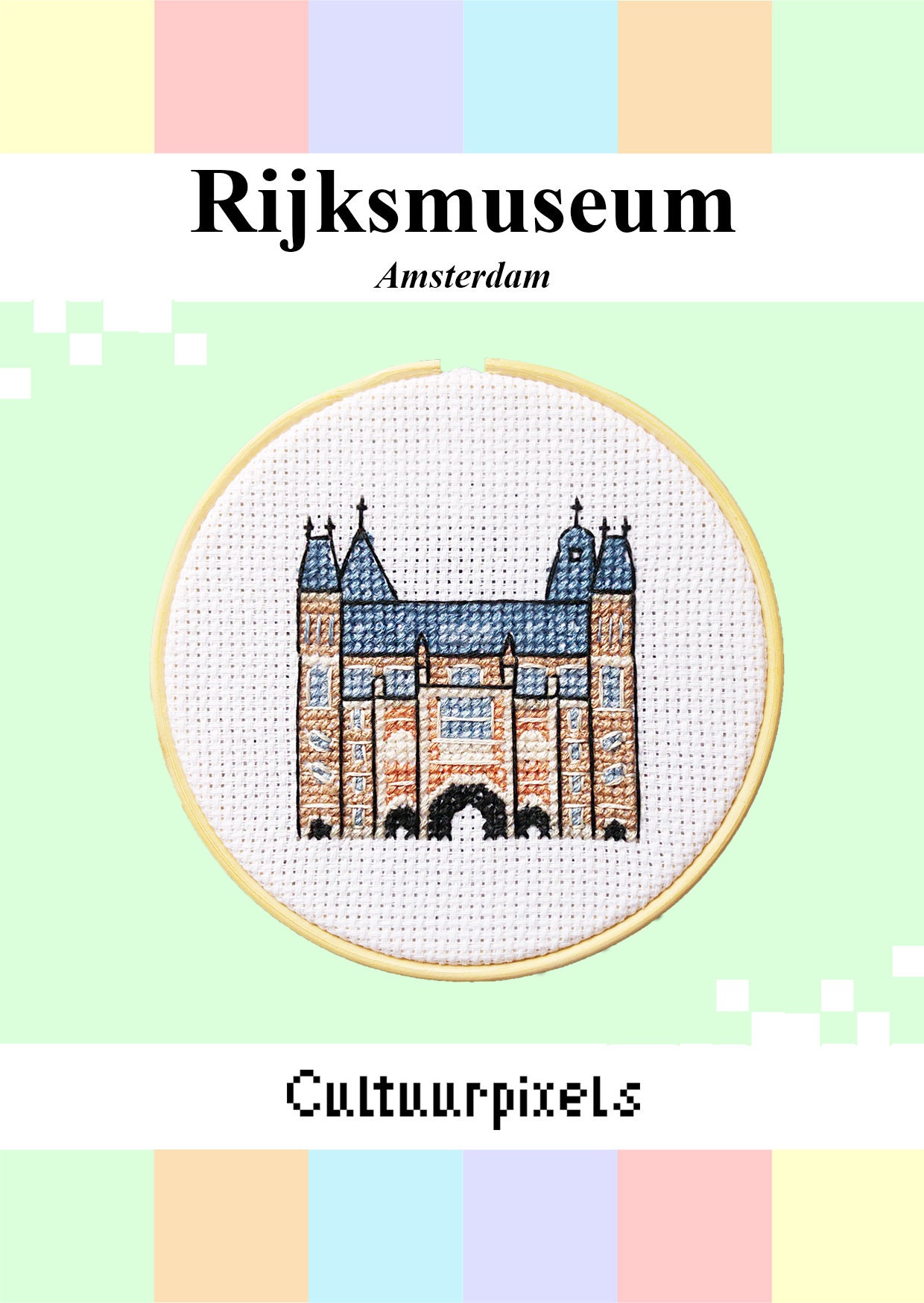 National Museum Amsterdam Cross Stitch PDF Pattern | 10cm / 4 ...