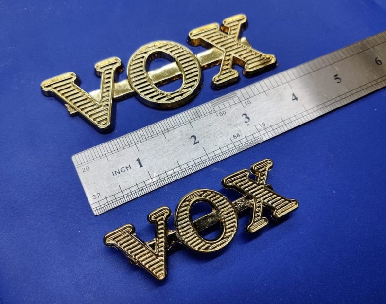 Big and Small Vox Amp Logos Set, for Headamp and AC30, Metallic and ...