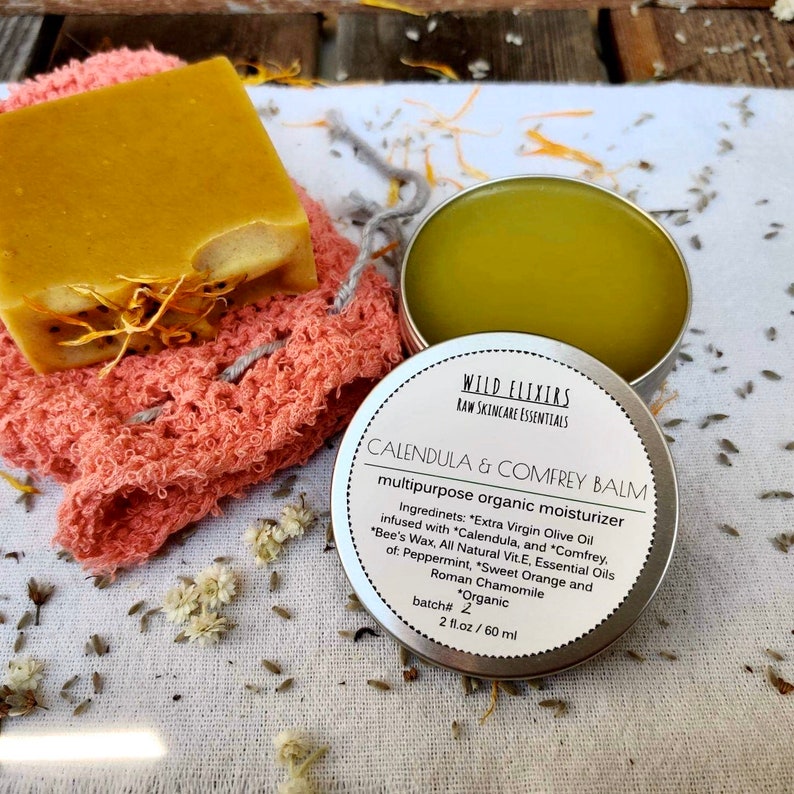 Organic Comfrey & Calendula Balm Soothing and Moisturizing - Etsy