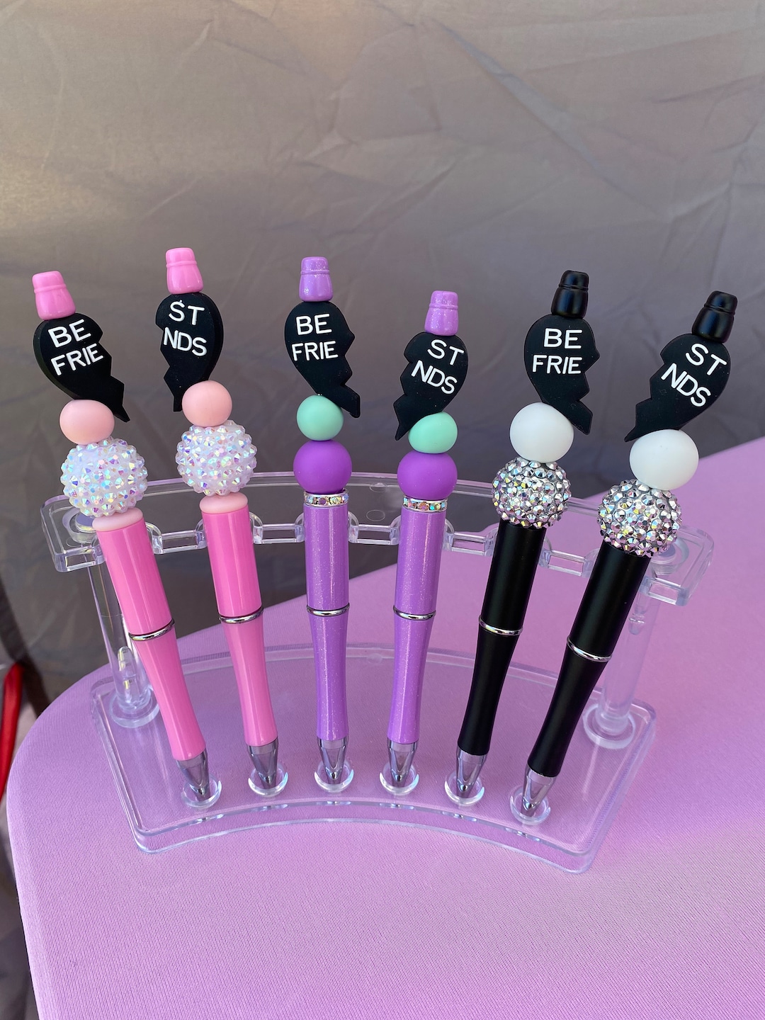 BFF Pen Set| Beaded Pen| Silicone Beads| BFF | Friends | Unique Gifts ...