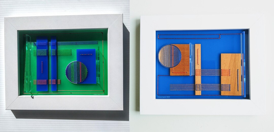 Geometric Plexiglas Montage - Choose Blue or Green - Etsy
