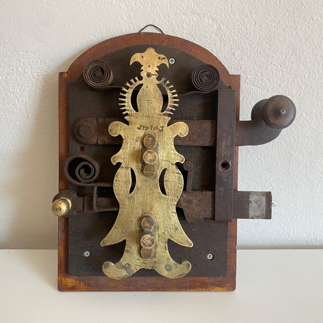 Antique Ottoman Wooden Door Lock | Turkish Iron & Bronze Lock | Rare ...