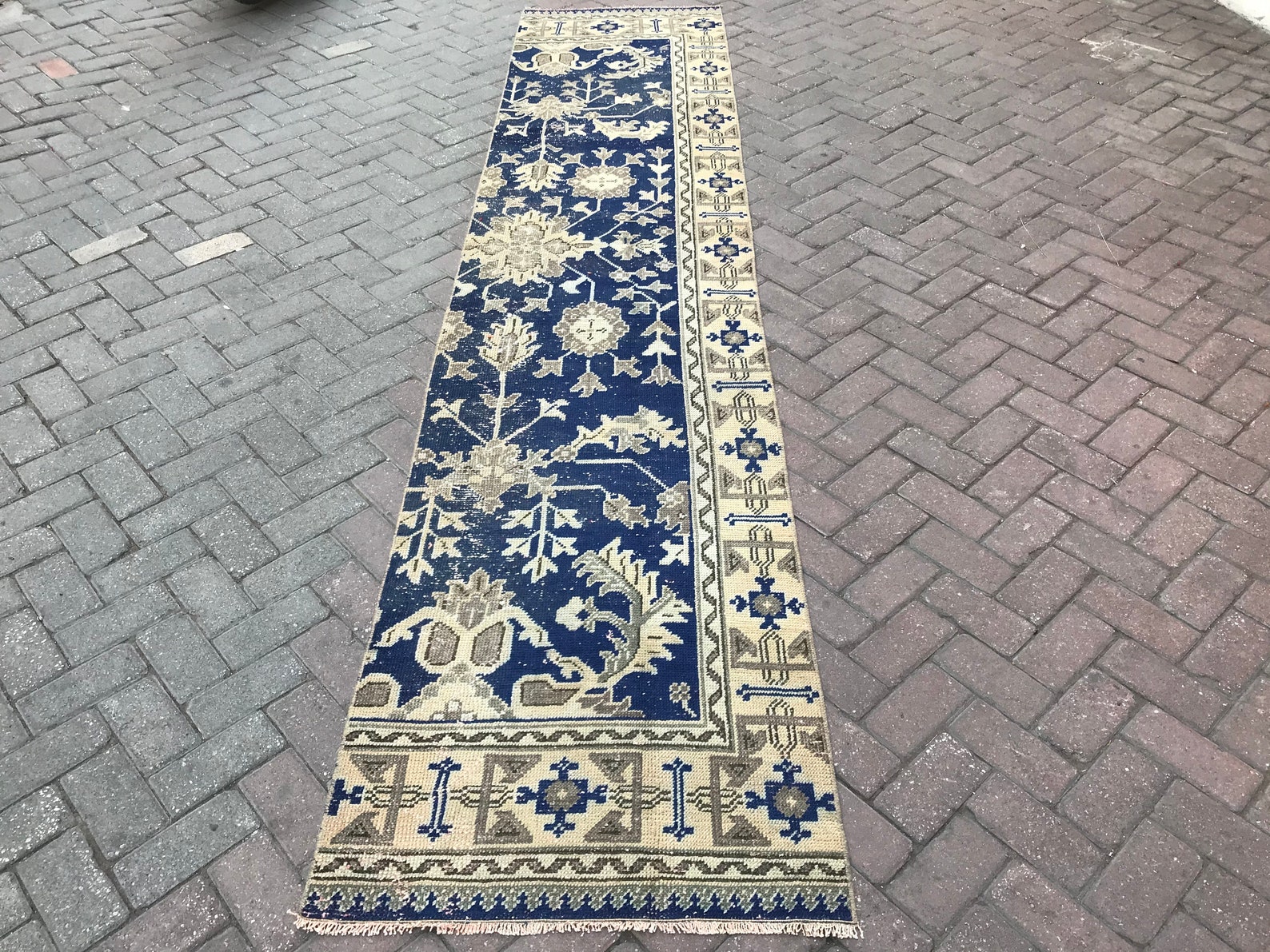 Blue Runner Rug Vintage Runner Rug Oushak Runner Rug Rug | Etsy