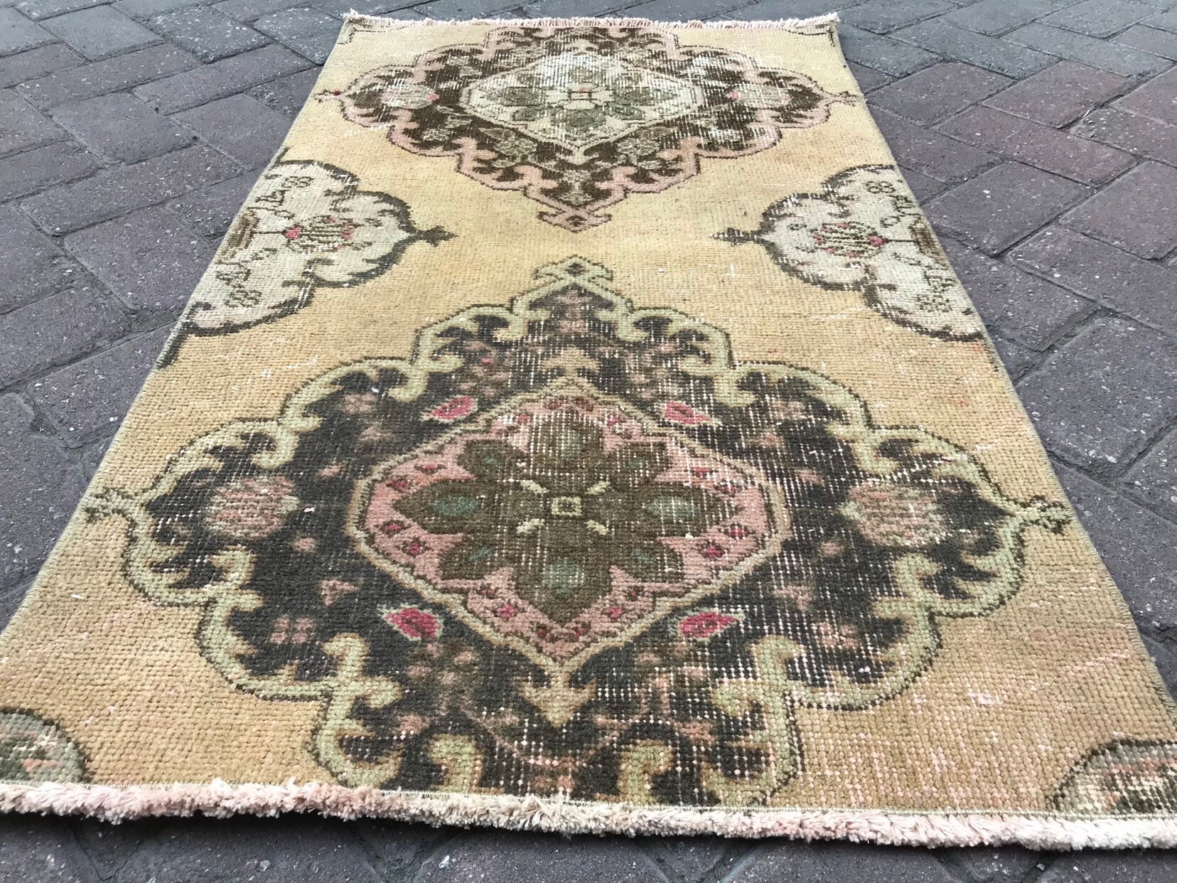 Small Rug Boho Small Rug Vintage Small Rug Area Small Rug | Etsy