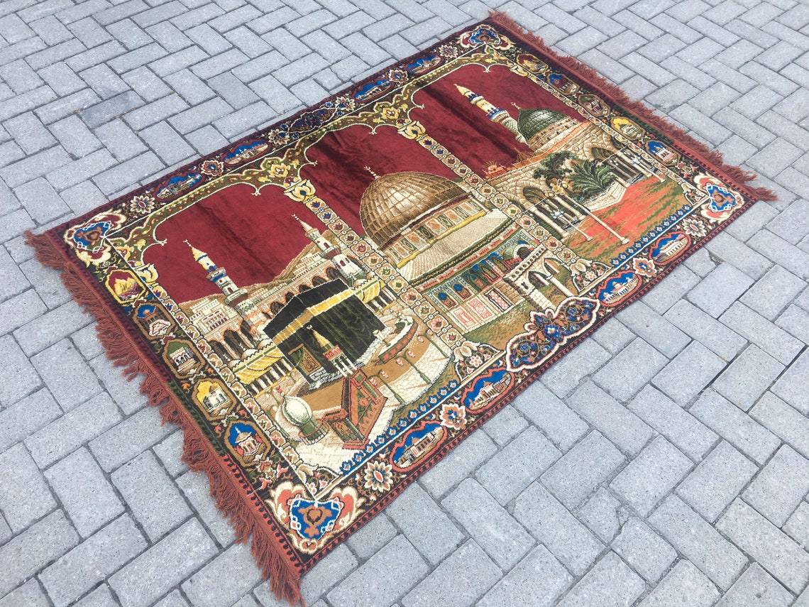 Wall Decor Pretty Islamic Pattern Vintage Rug Machine Made - Etsy
