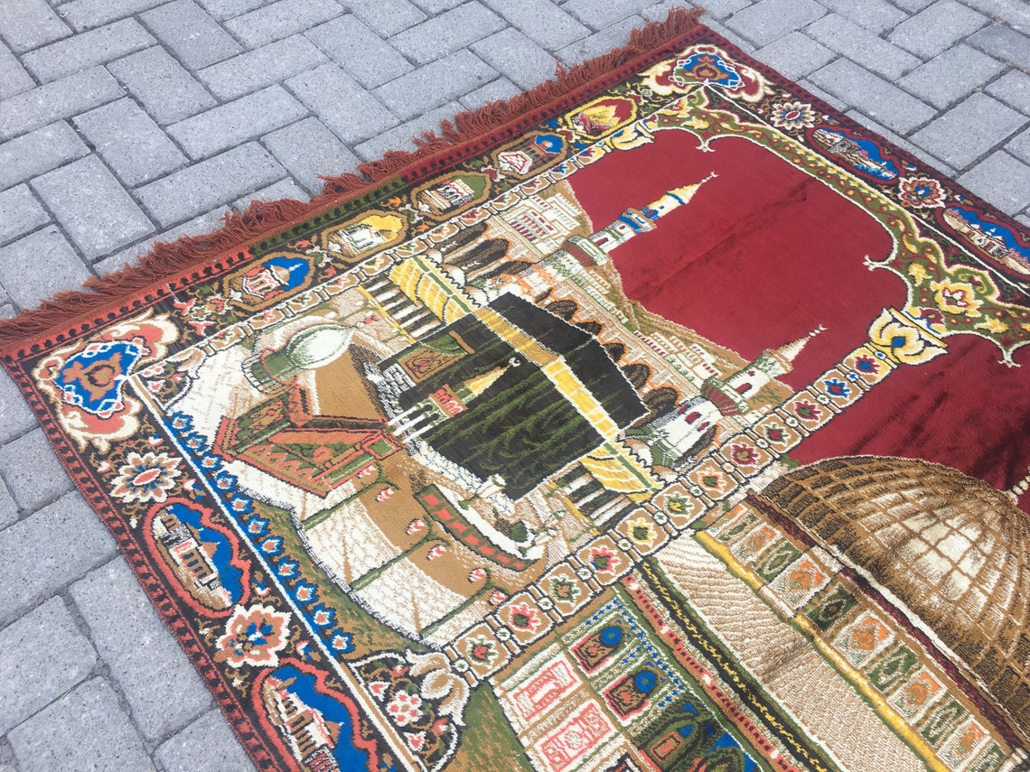 Wall Decor Pretty Islamic Pattern Vintage Rug Machine Made - Etsy