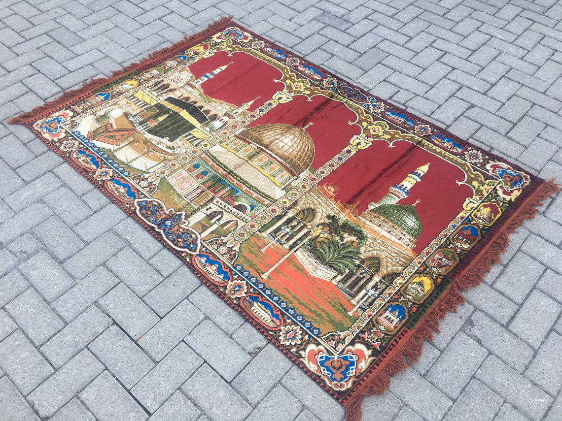 Wall Decor Pretty Islamic Pattern Vintage Rug Machine Made - Etsy
