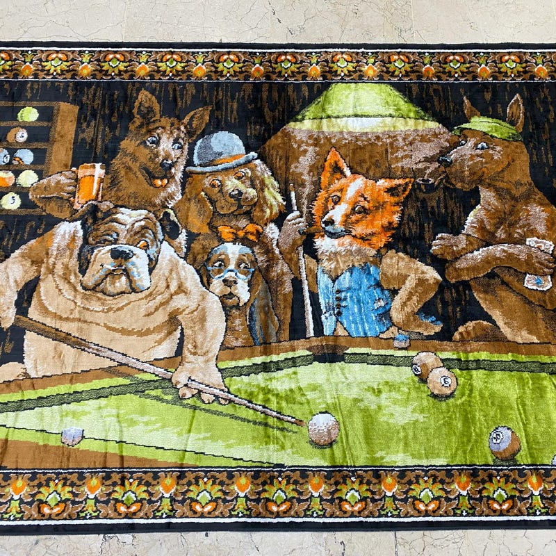 Dogs Playing Pool - Etsy