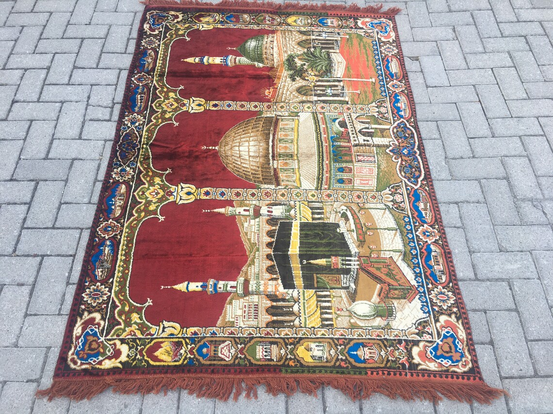 Wall Decor Pretty Islamic Pattern Vintage Rug Machine Made - Etsy