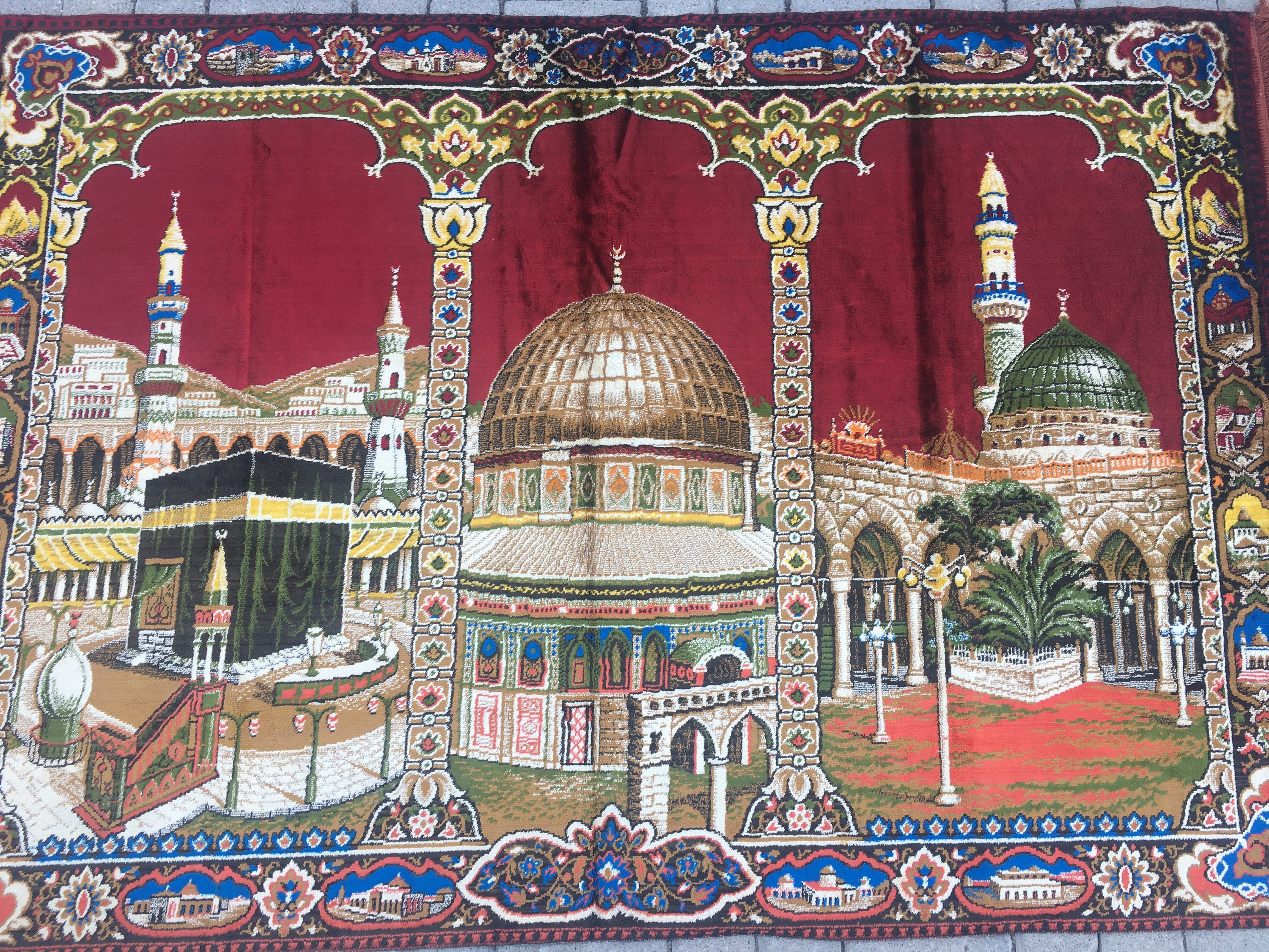 Wall Decor Pretty Islamic Pattern Vintage Rug Machine Made - Etsy