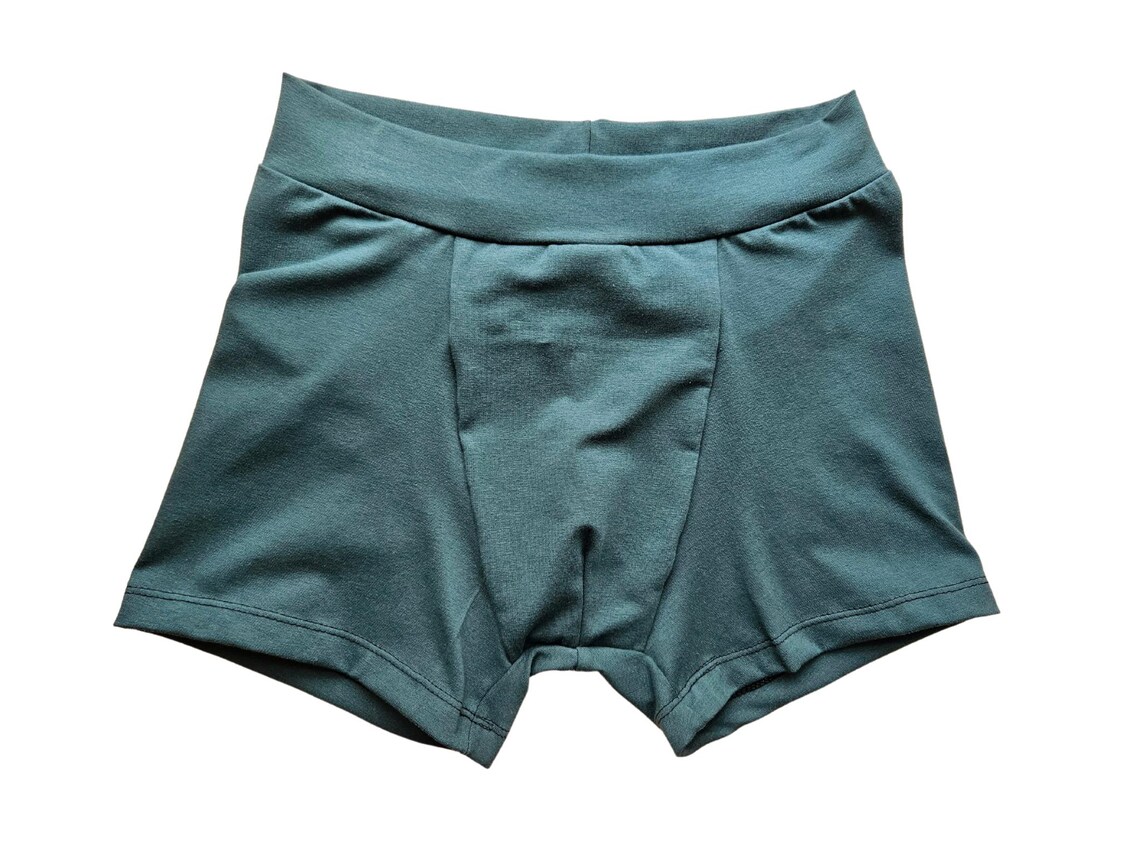 Organic Cotton Men’s Boxerwear, Emerald Green Boxer Brief Style ...