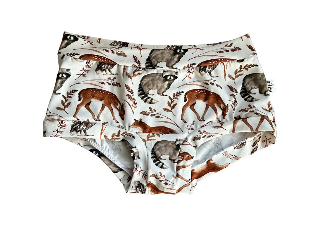 Woodland Animals Women's Underpants, Comfortable Organic Cotton Jersey ...